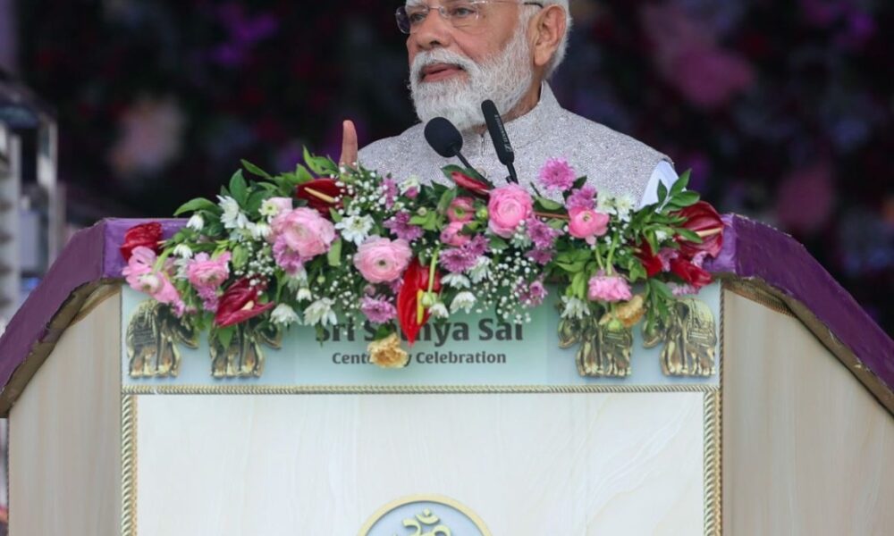PM Modi addresses centenary celebrations of Sri Sathya Sai Baba at ...